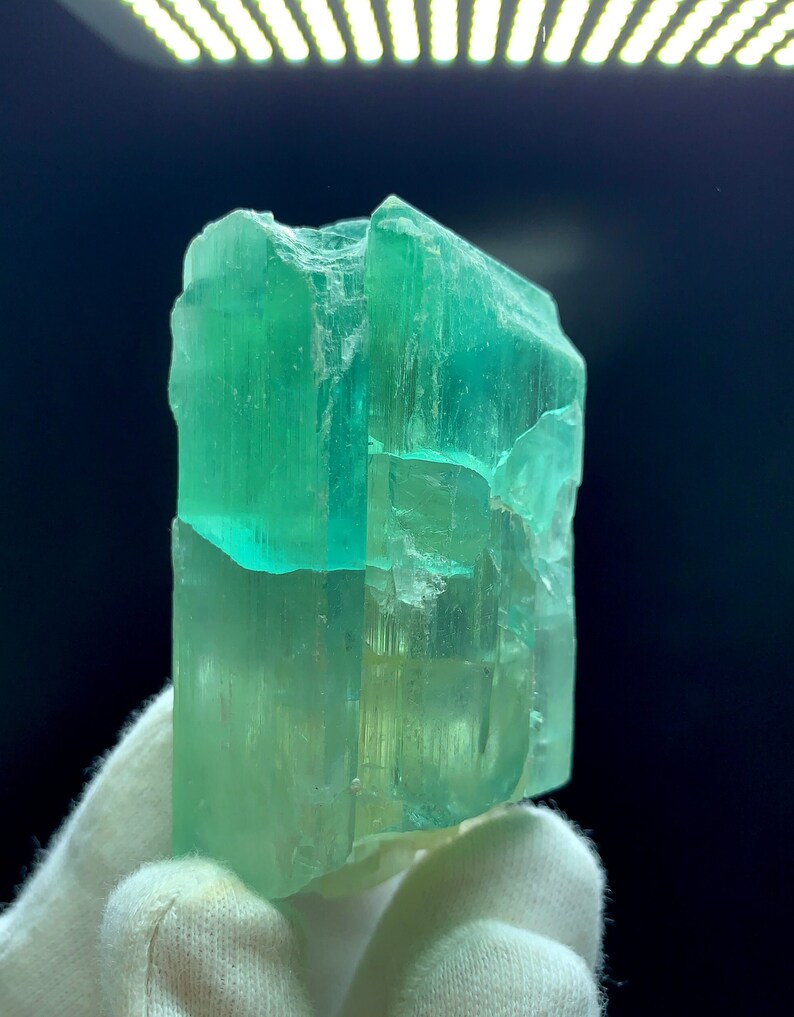 Twinned Terminated Lush Green Kunzite Crystal From Kunar , Raw Kunite ...