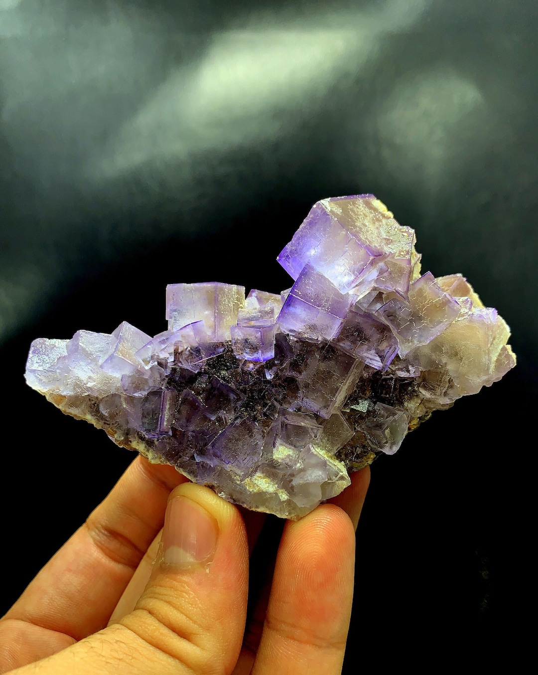Natural Cubic Phantom Purple Fluorite Crystals Specimen - Etsy