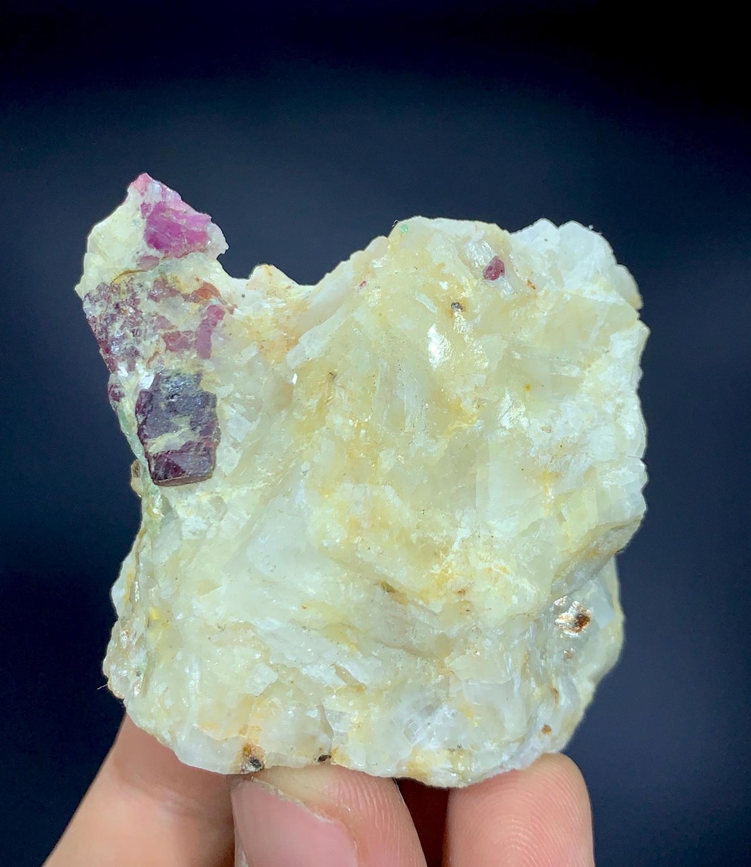 Pink Color Ruby Crystals Bunch on Matrix , Ruby Specimen , Ruby ...