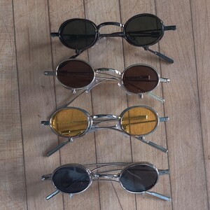 Steampunk Sunglasses Folding and Flip Down Lenses - Small, Round, Metal ...
