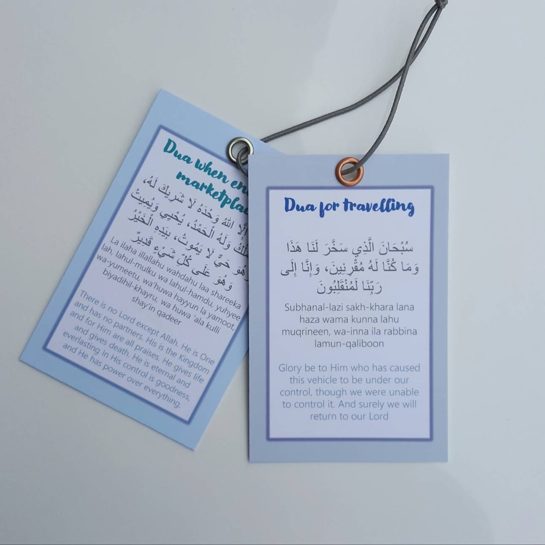 2 Islamic Dua Cards Car Hanger Travel & Market Dua Car - Etsy UK