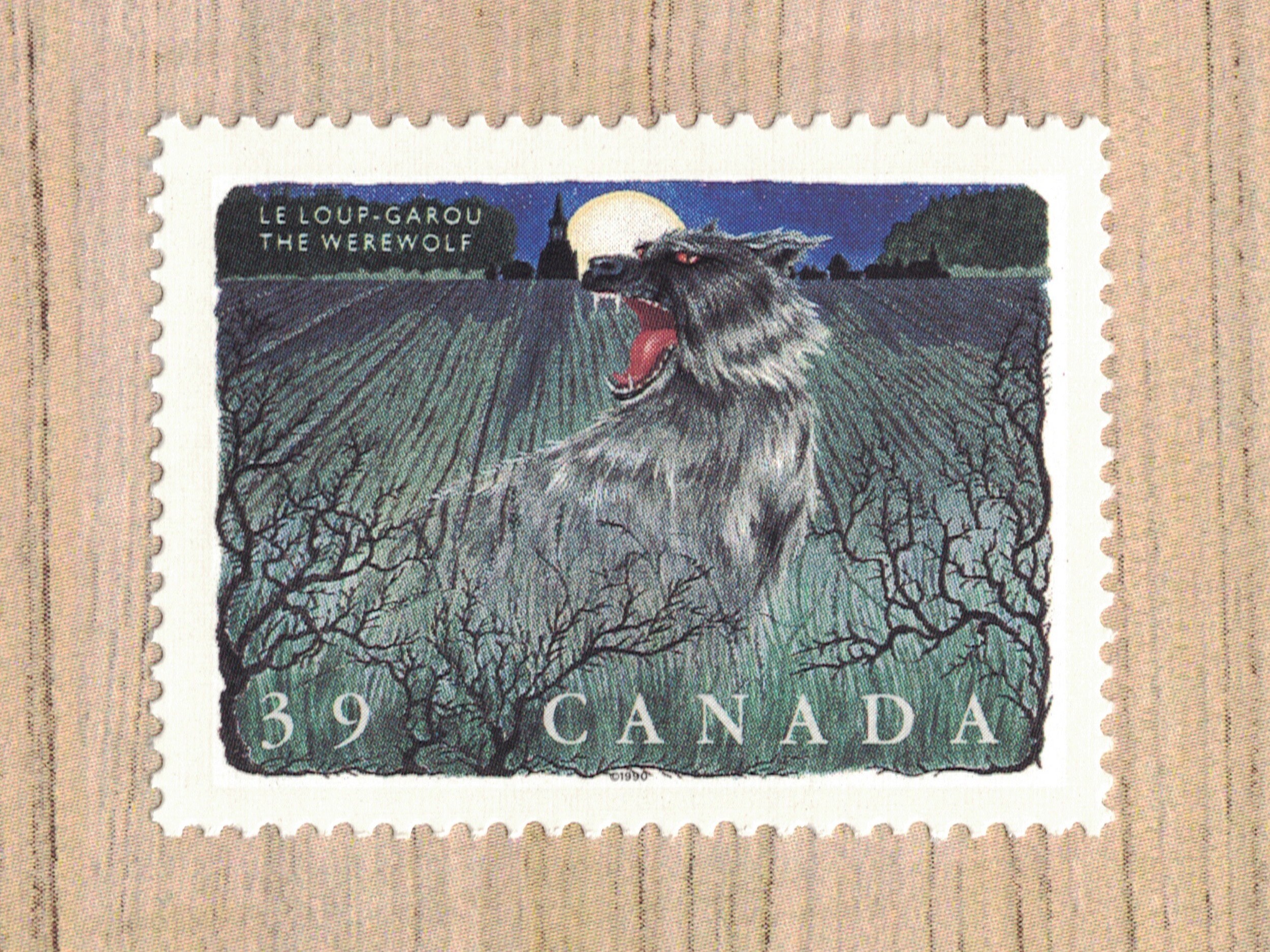 4 Mythical Creatures Unused Postage Stamps From Canada Werewolf ...