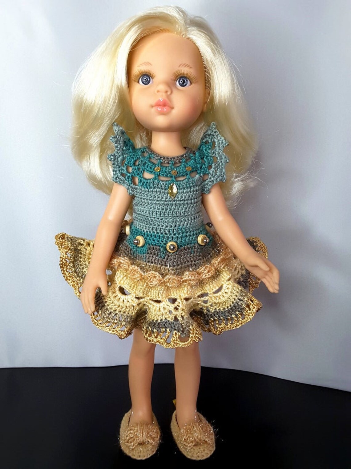 13 Inch Doll Crochet Dress Pattern, Doll Clothing Pattern, Paola Reina ...