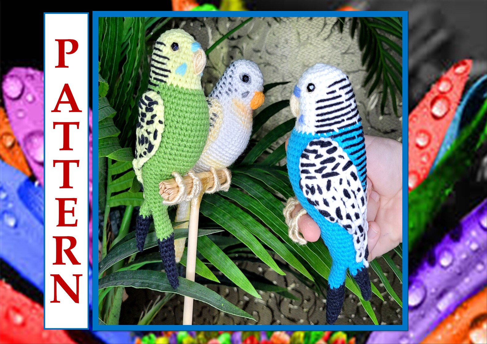 Crochet Budgie Pattern, Amigurumi Bird Pattern, Stuffed Small Bird ...