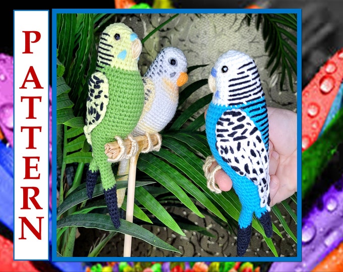 Budgerigars budgie Crochet Pattern Australian Native Birds - Etsy