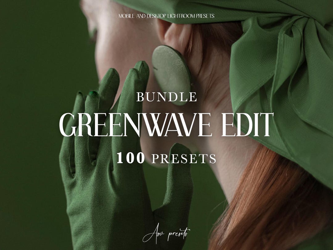 100 GREENWAVE EDIT - Green Aesthetic Lightroom Presets Bundle - Etsy