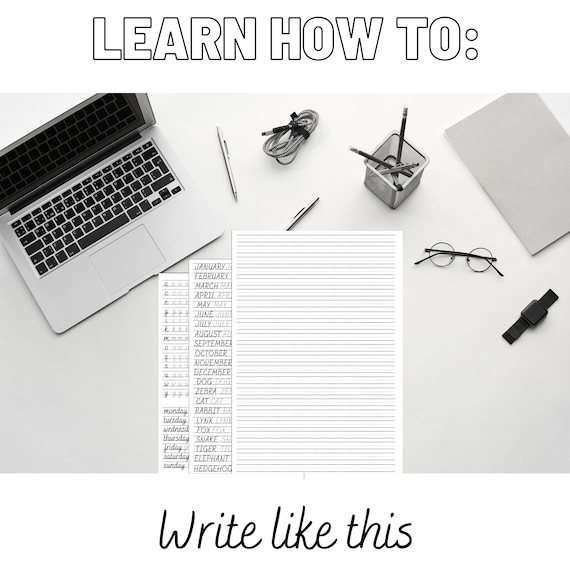 Printable Calligraphy Practice Sheets Calligraphy Practice | Etsy