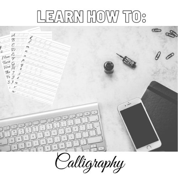Printable Calligraphy Practice Sheets Calligraphy Practice | Etsy