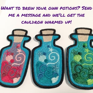 Magic Potion Bottle Iron on Patch Health, Mana, Stamina, Wizarding ...