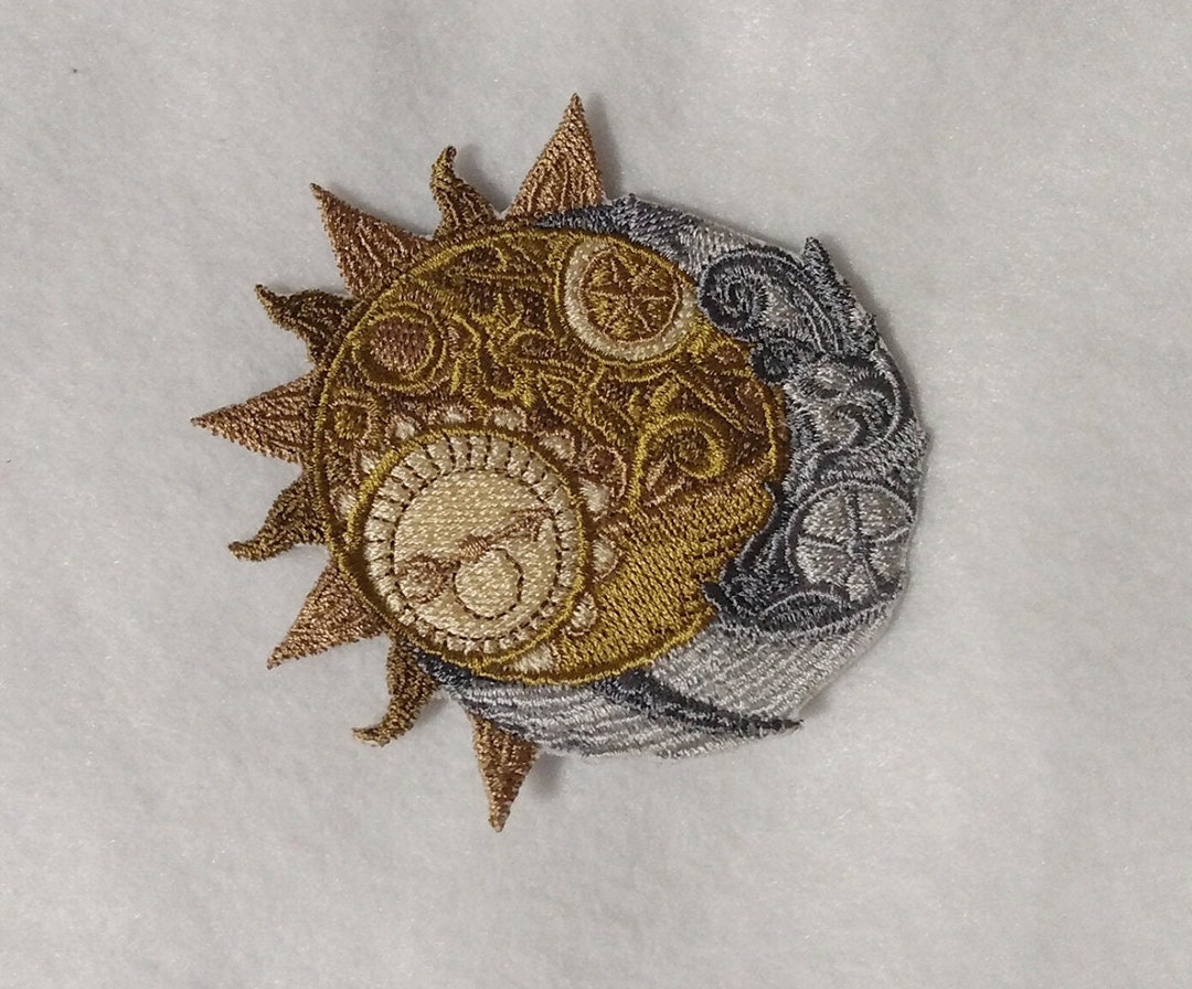Steampunk Celestial Heavens Clockwork Sun and Moon Embroidered Patch - Etsy