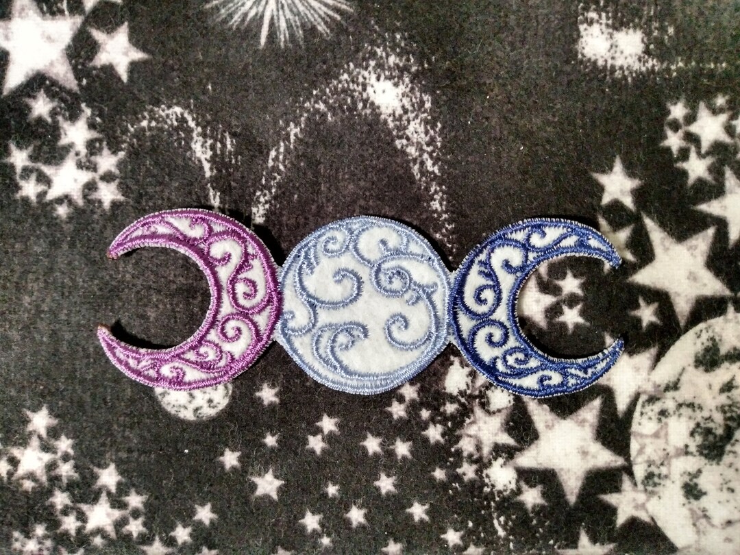 Triple Moon Goddess Embroidered Patch Iron On - Etsy