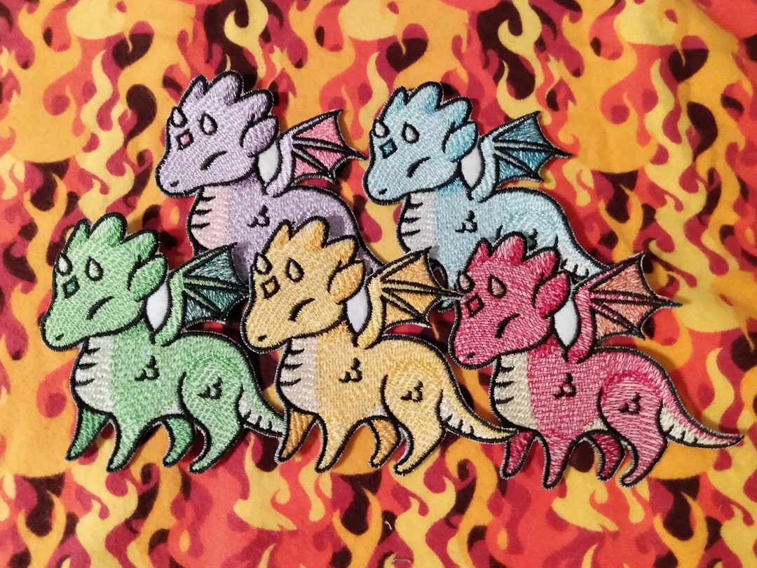 Charmed Dragon Iron on Embroidered Patch - Etsy