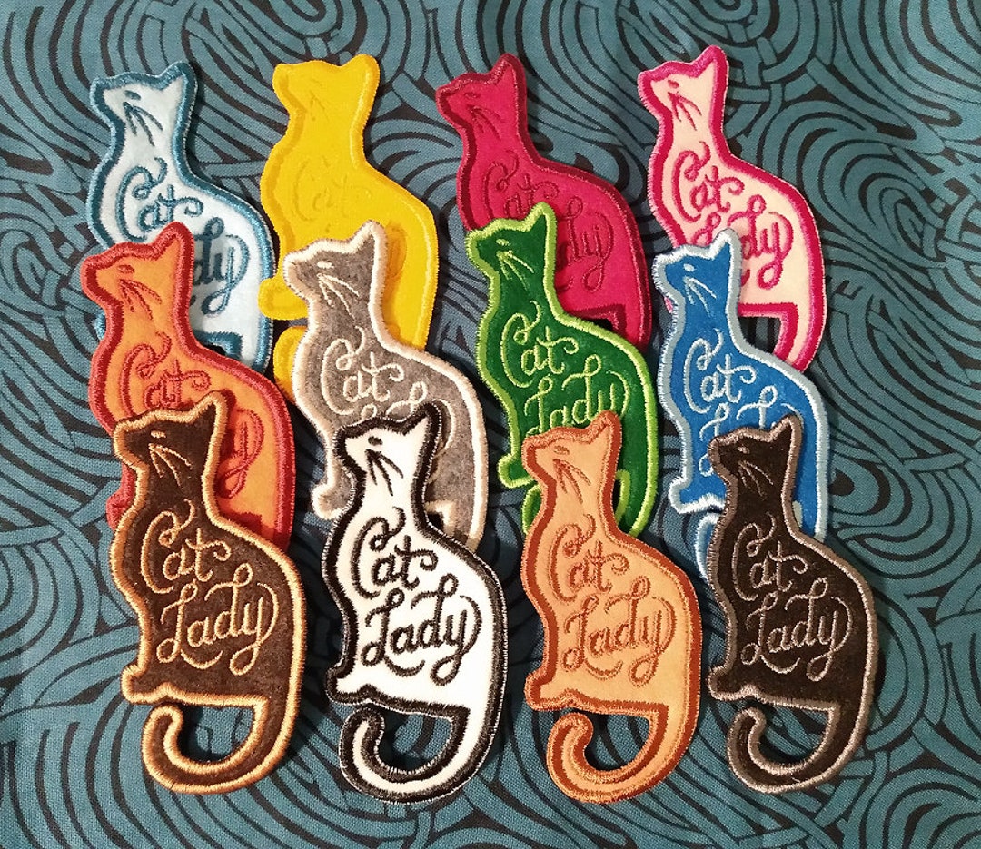 Cat Lady Embroidered Patch Iron on Patches - Etsy