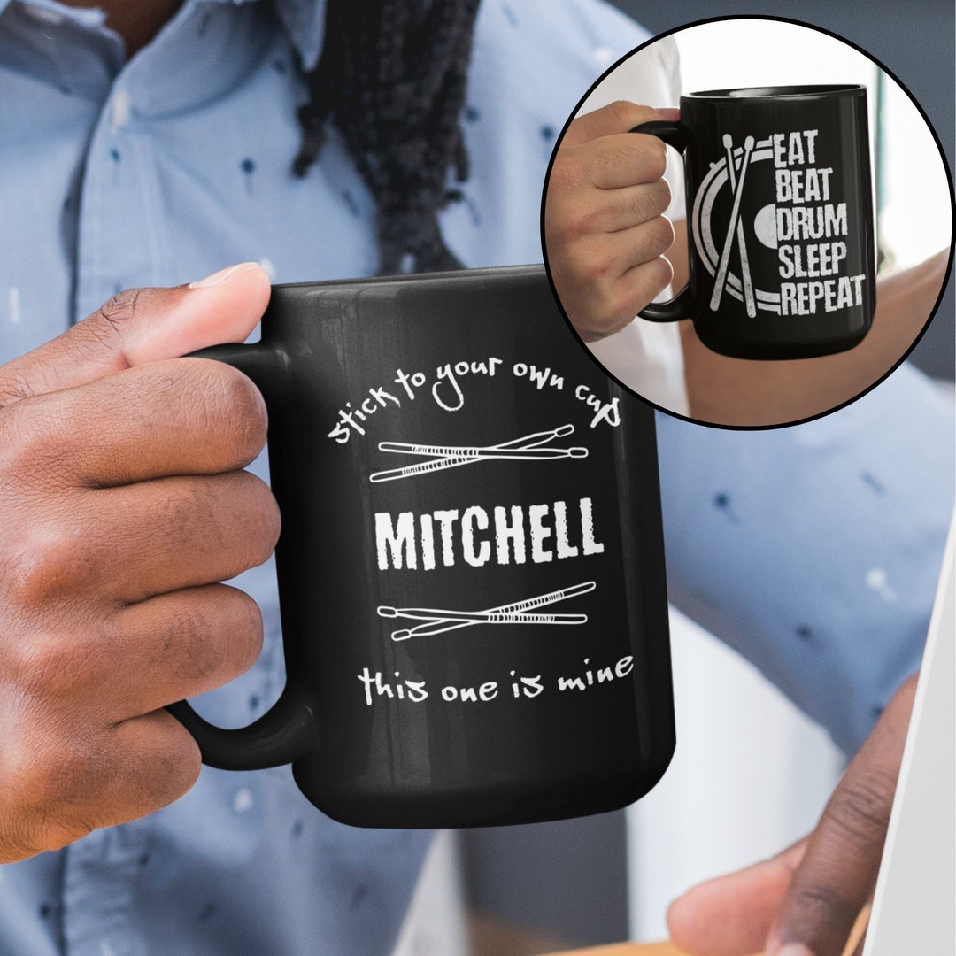 Personalized Gift for Drummer Dad Mug Customized Drum Gift Coffee Cup ...