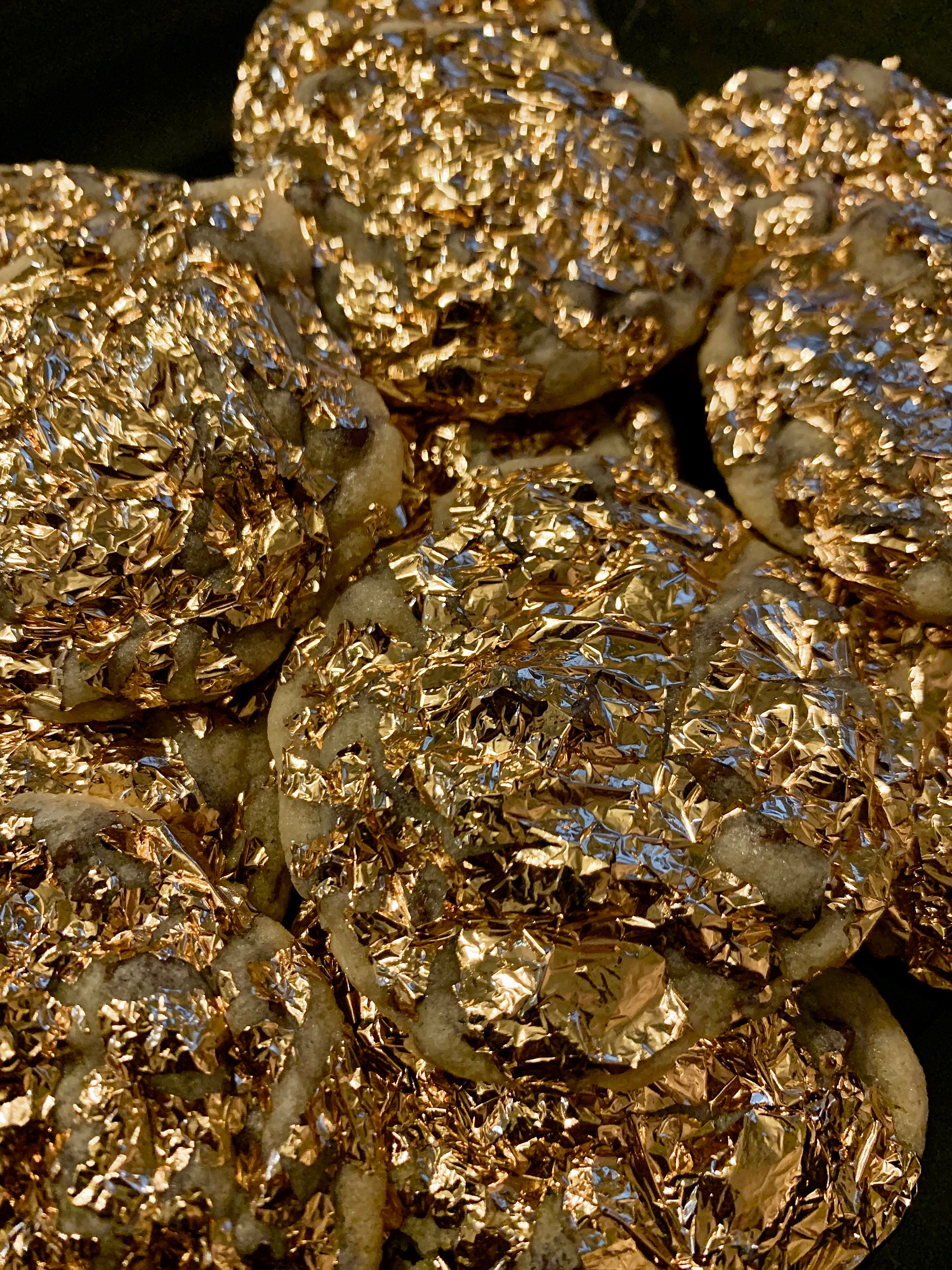 12 Mostly Organic 24k Edible Gold Leaf Wrapped Chocolate Chip Cookies ...