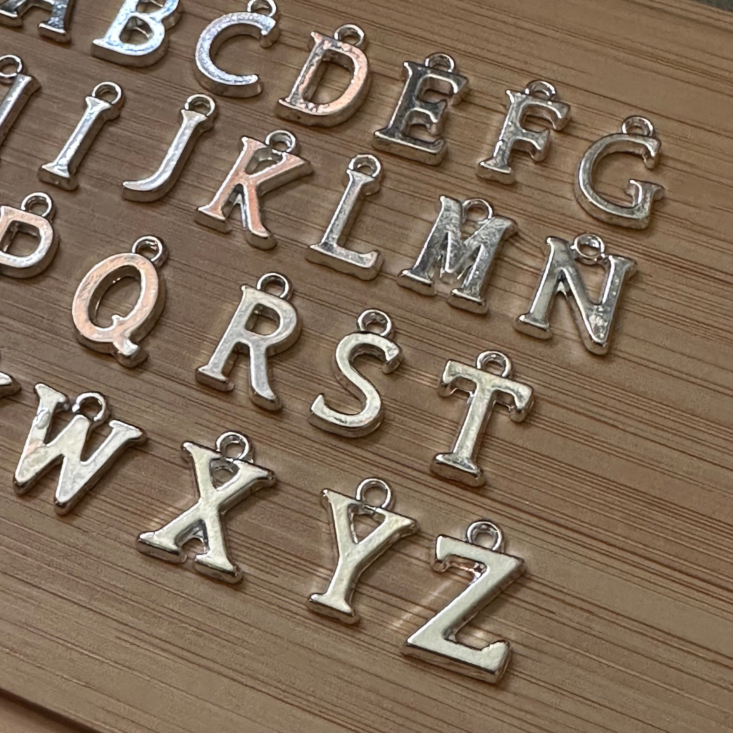 Alphabet Letter Collection - 26 Piece Silver Toned Alphabet Letter ...