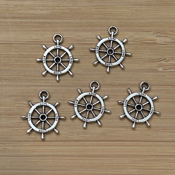 Ship Wheel Charm - Etsy
