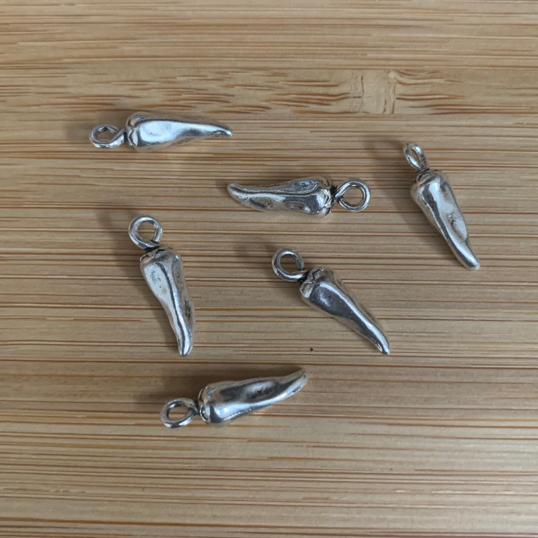 6 Piece Silver Chilli Pepper Charms SC001 - Etsy