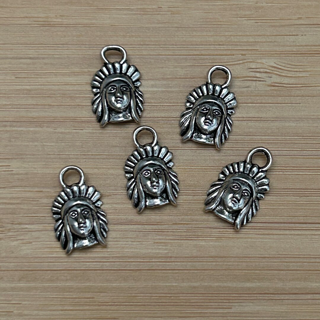 5 Piece Silver Indian Chief Charms (SC095) - Etsy