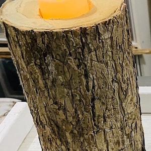 Wooden Log Pillar Candle Holder - Etsy