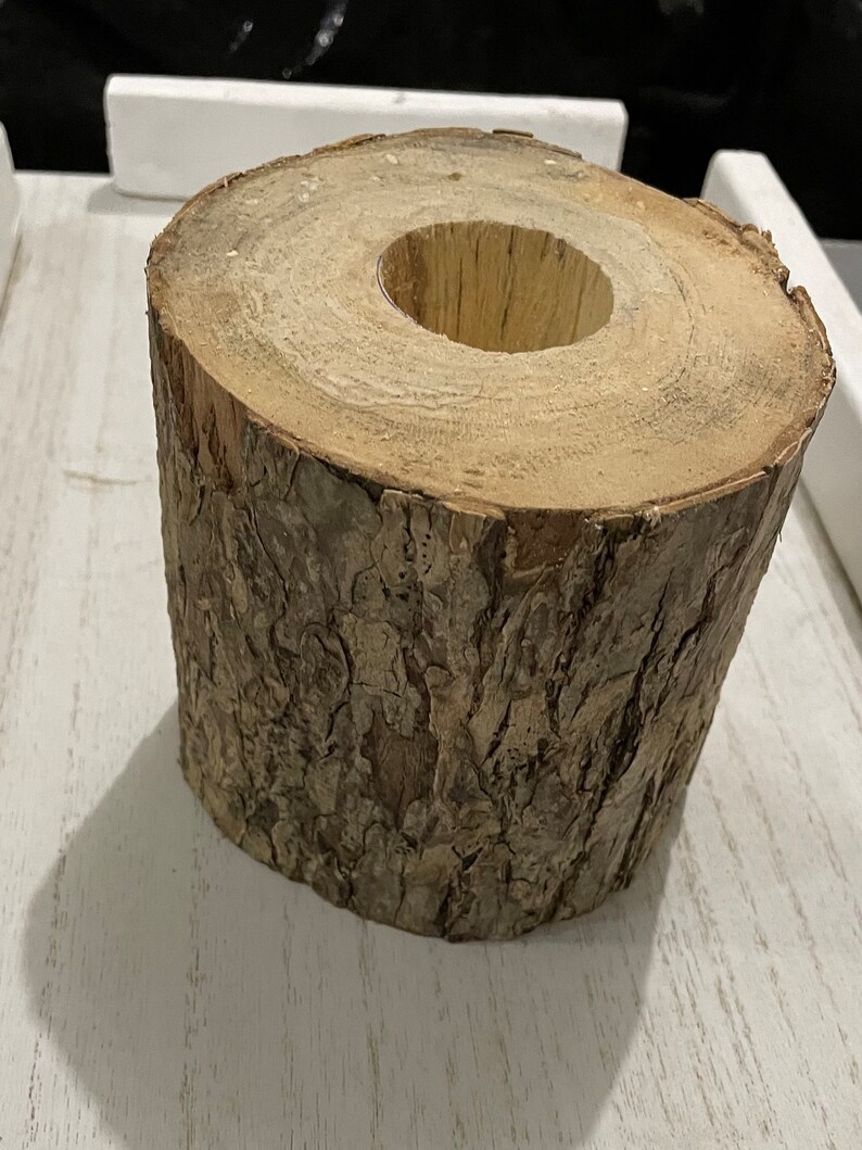 Wooden Log Pillar Candle Holder - Etsy
