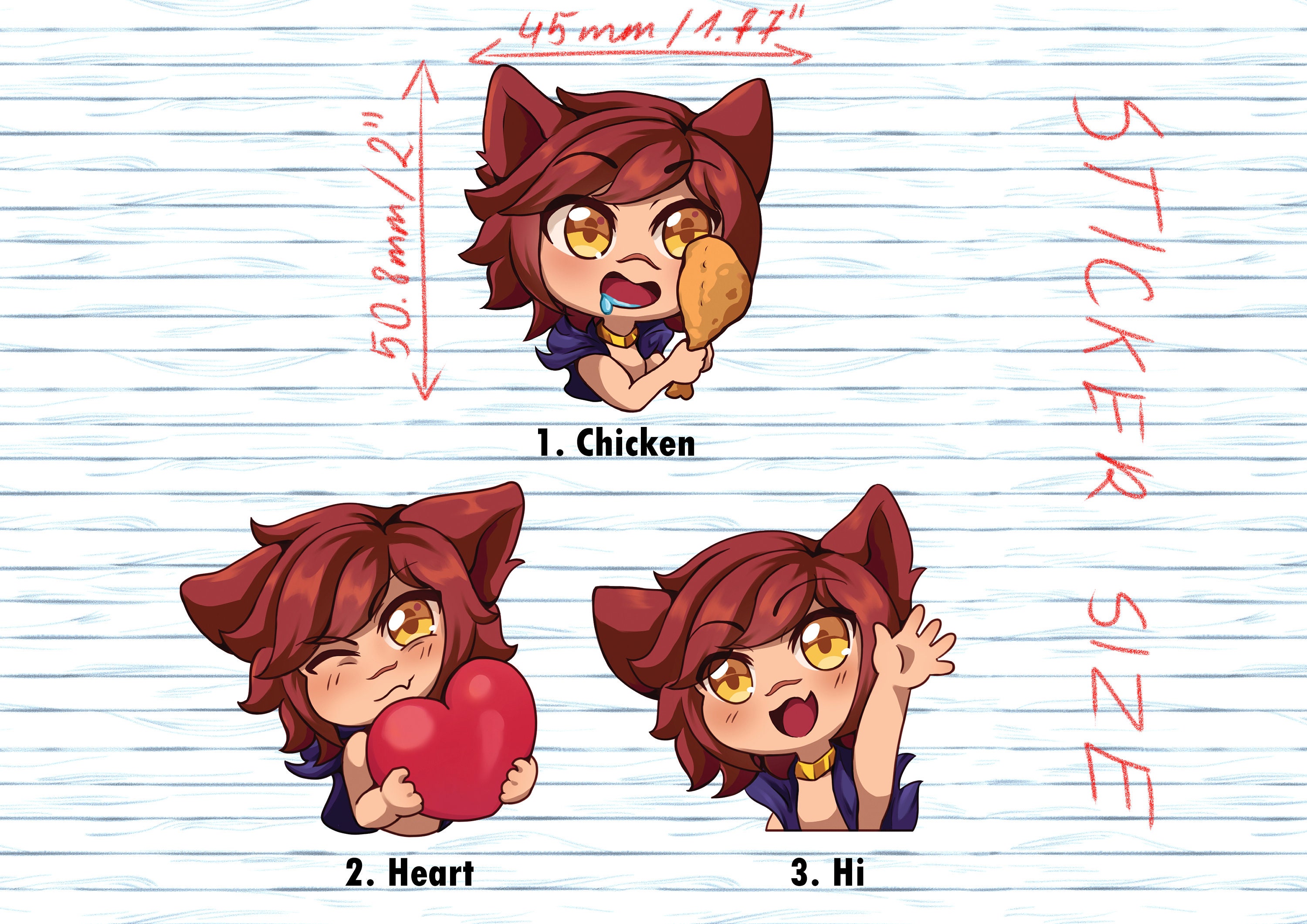 Sett Chibi Sticker - Etsy