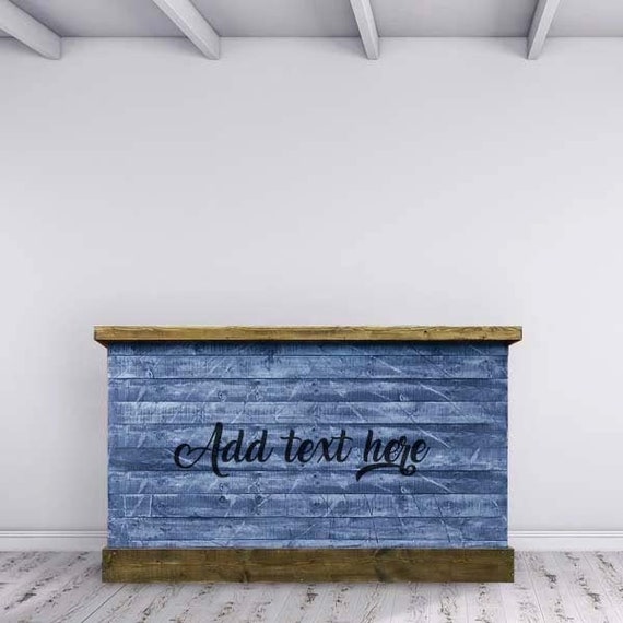 Small Flat Pack Bar Blue Pine Counter Text to Front. - Etsy