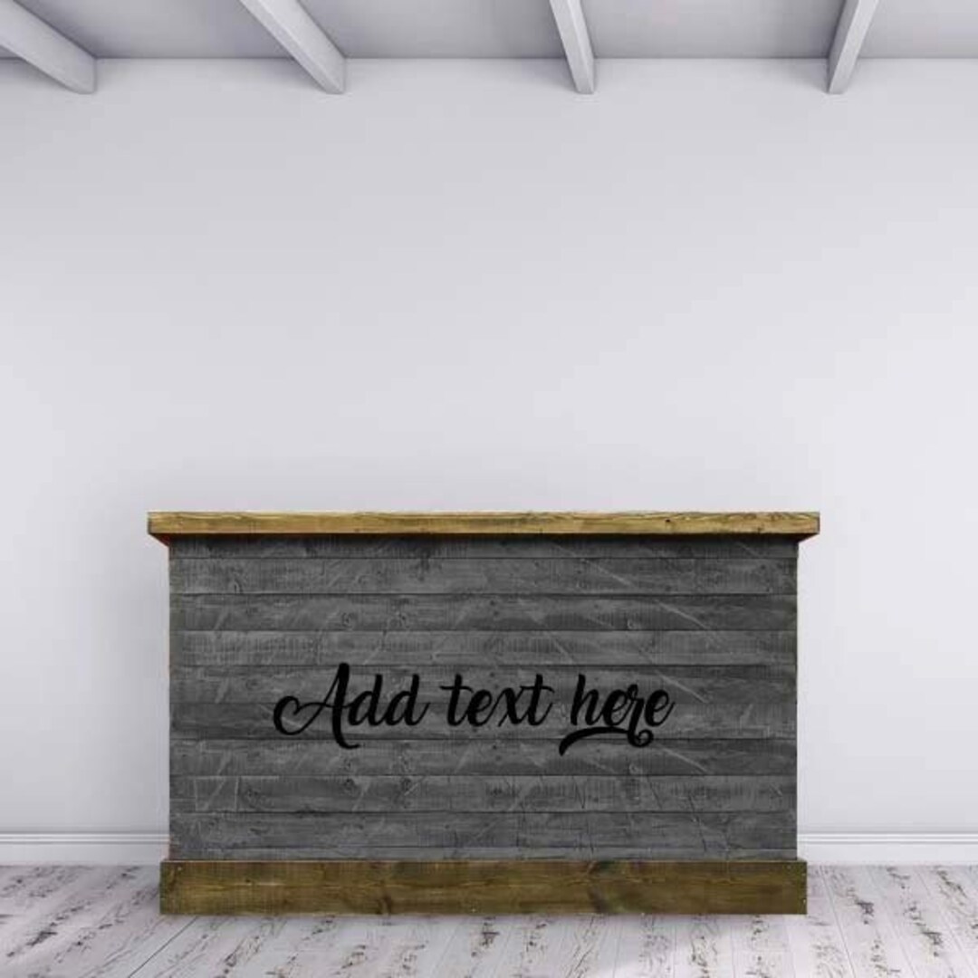 Small Flat Pack Bar Grey - Pine Counter Text to Front. Handmade Home ...
