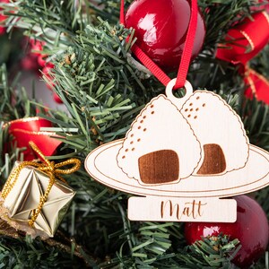 Onigiri Ornament Personalized, Japanese Rice Ball Christmas Ornament ...