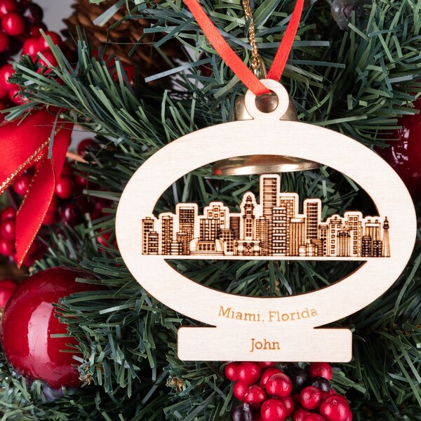 Miami Skyline Ornament - Etsy