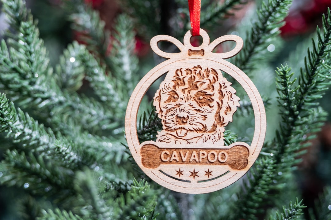 Personalized Cavapoo Dog Christmas Ornament, Cavalier King Charles ...