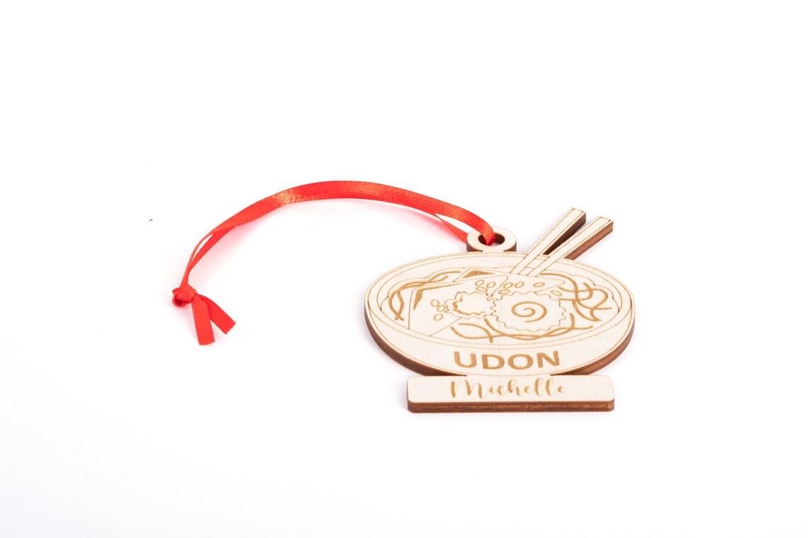 Udon Noodle Soup Ornament Personalized, Holiday Asian Food Ornament ...