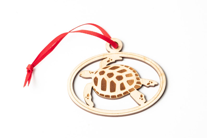 Sea Turtle Laser Cut Wood Engraved Ornament, Ocean Holiday Decoration ...