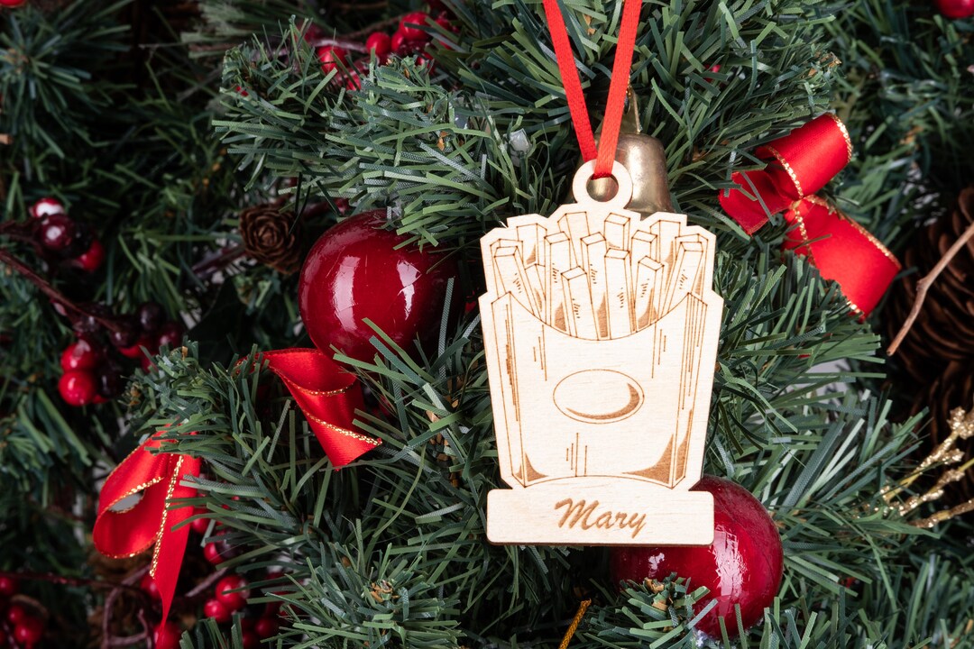 Personalized French Fries Christmas Ornament, Holiday Fast Food ...
