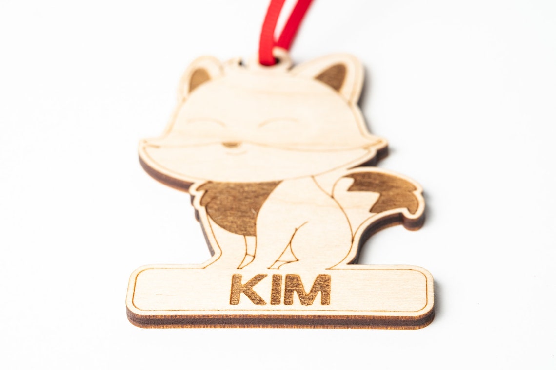 Personalized Laser Engraved Wood Fox Christmas Tree 2020 Holiday Gift ...