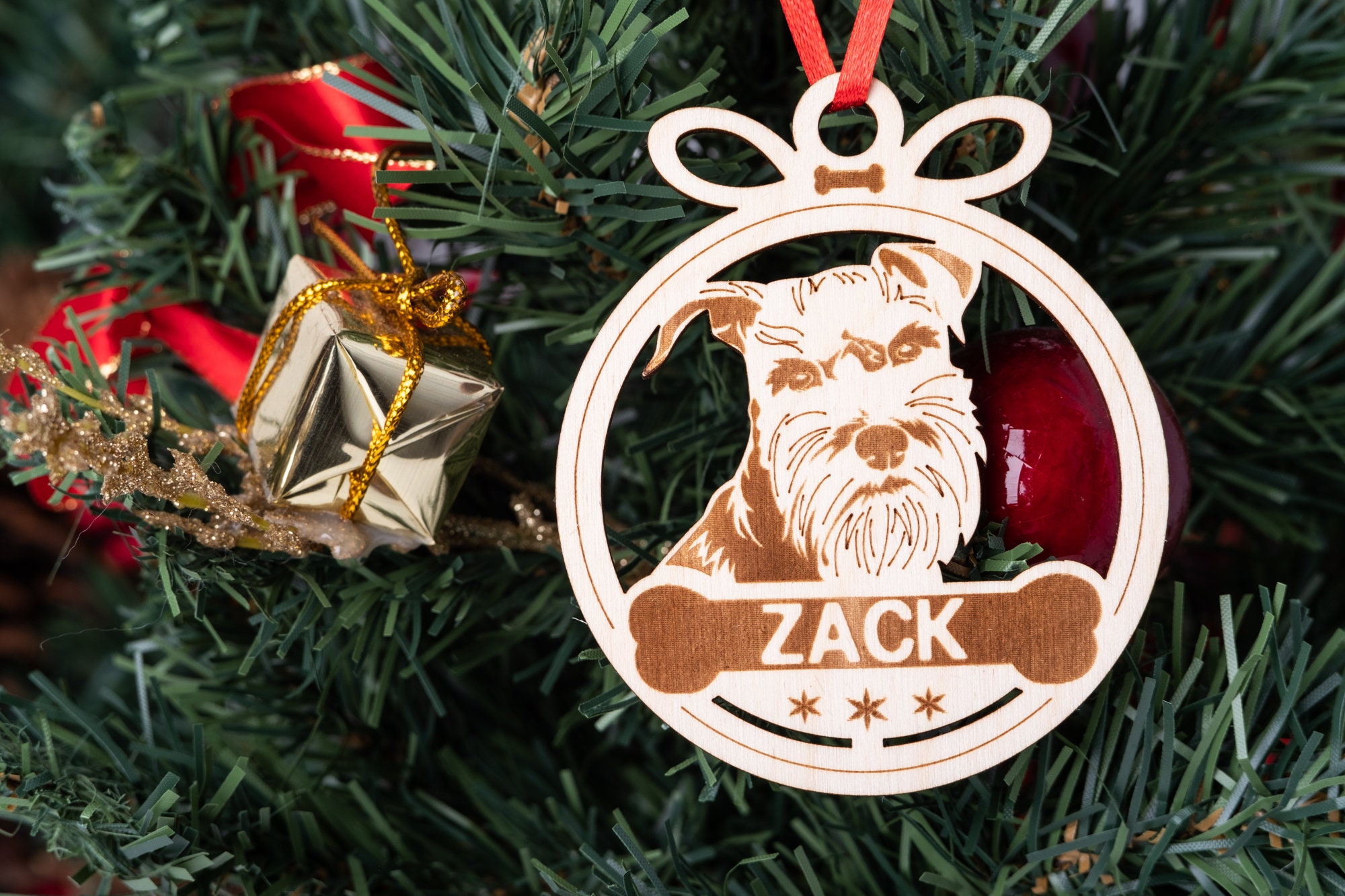 Miniature Schnauzer Ornament Personalized Christmas Wood - Etsy