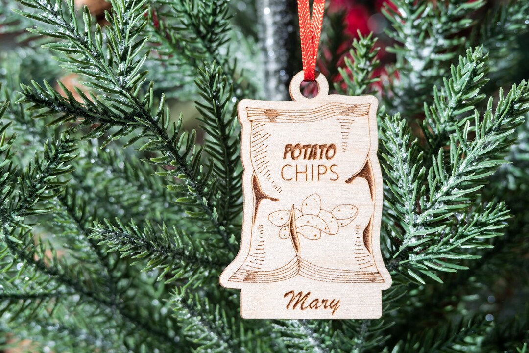 Personalized Potato Chip Bag Ornament, Holiday Snack Food Ornament for ...