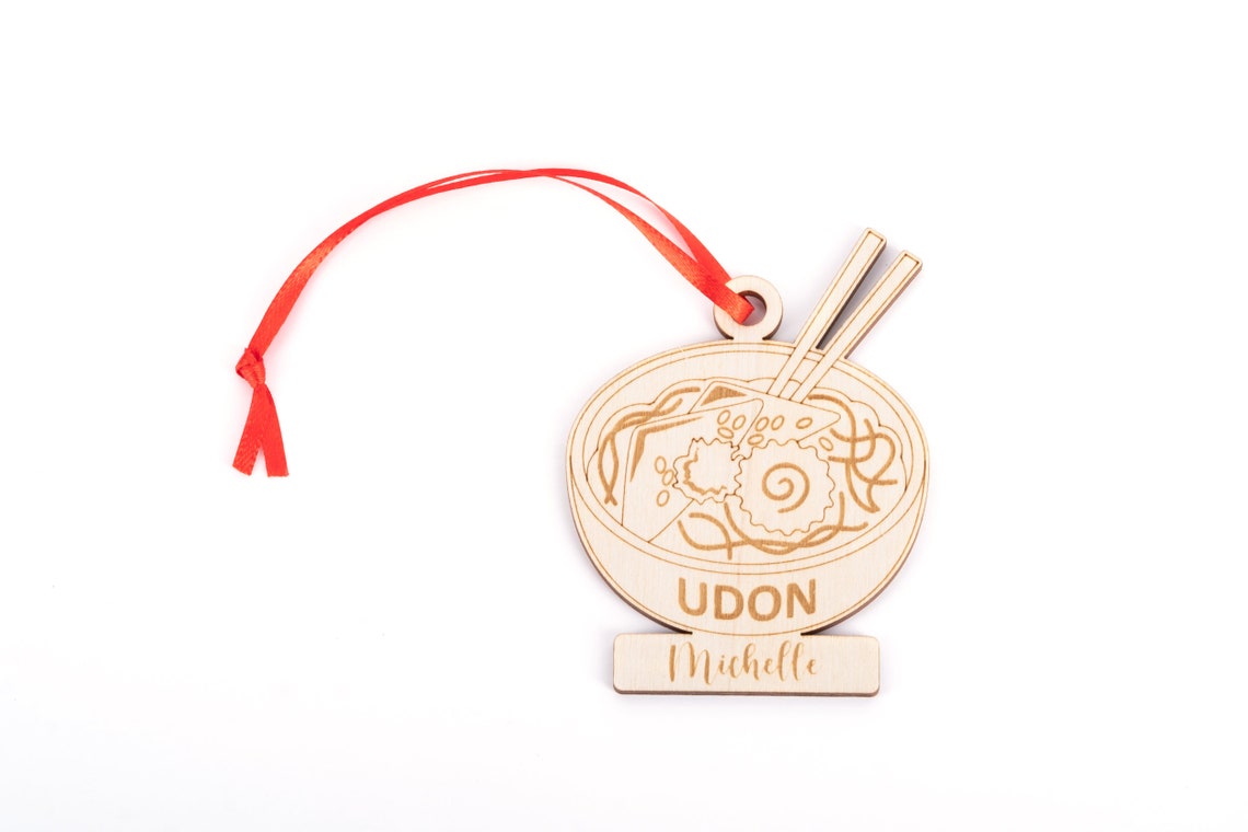 Udon Noodle Soup Ornament Personalized, Holiday Asian Food Ornament ...