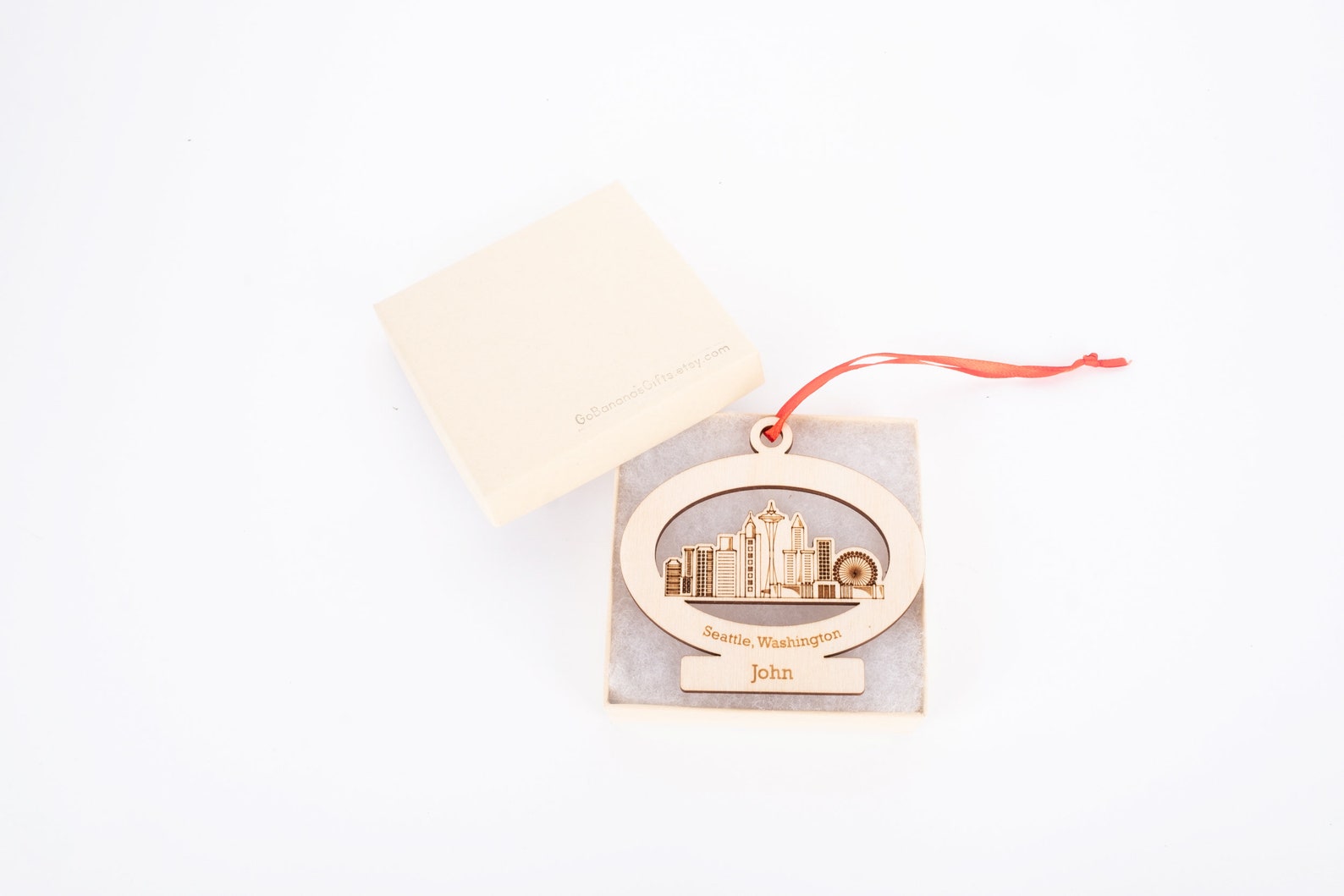 Seattle Washington State Ornament Personalized, Seattle WA City Skyline ...