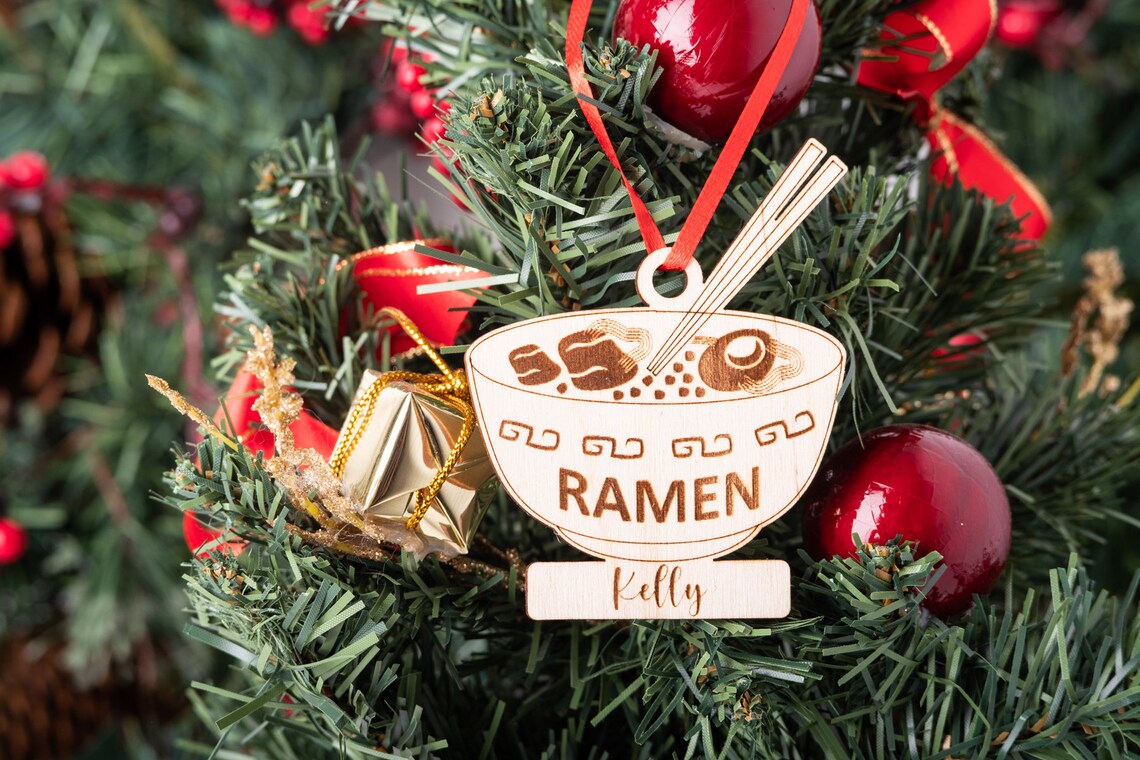 Ramen Noodle Bowl Ornament Personalized Holiday Asian Food | Etsy