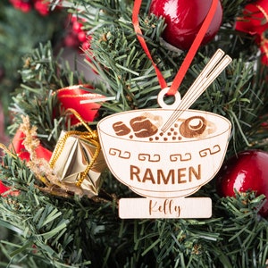 Ramen Noodle Bowl Ornament Personalized, Holiday Asian Food Christmas ...