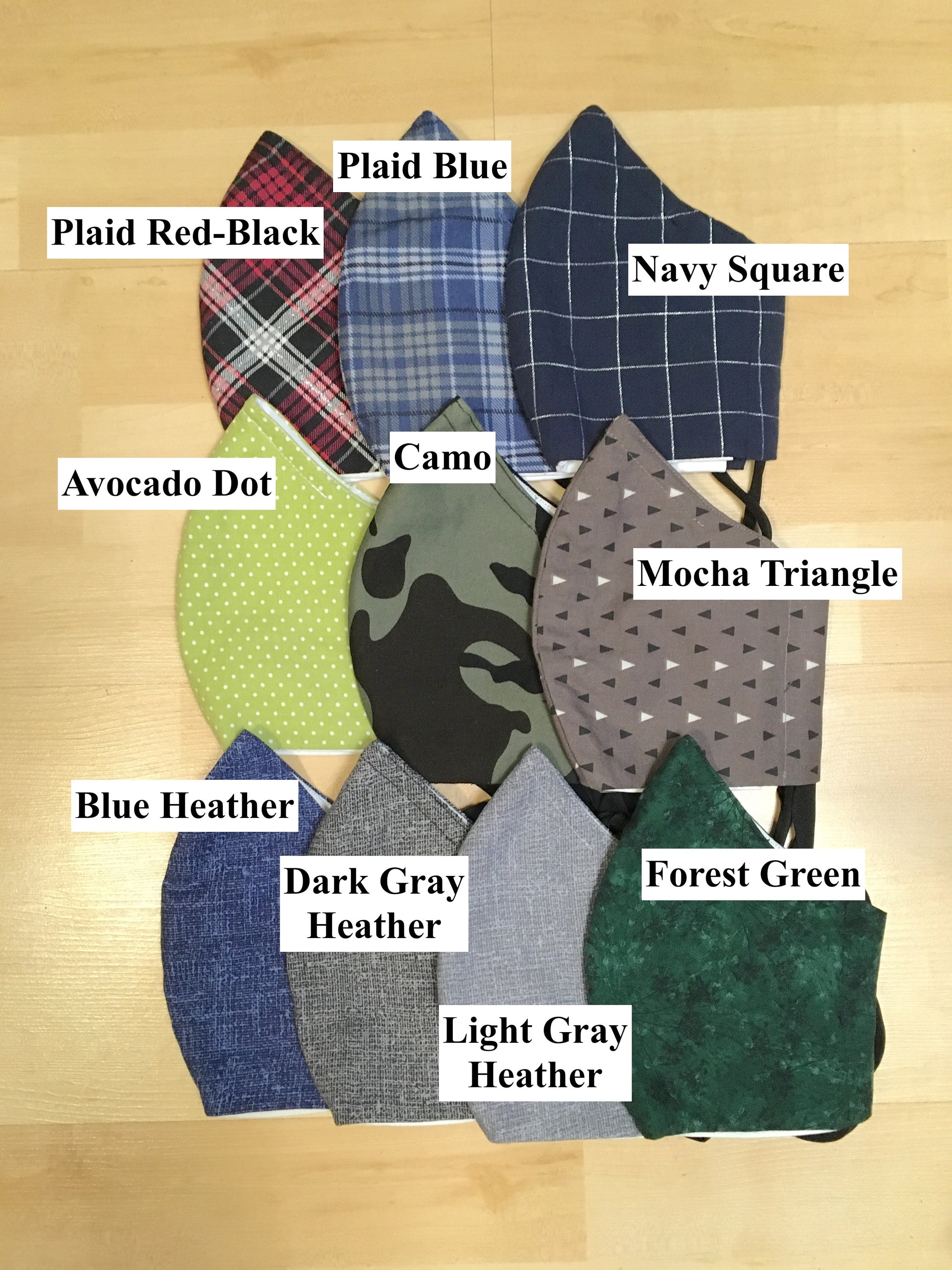 Over the Head Face Masks in Medium, Large & Exlarge . 2 Layers of ...