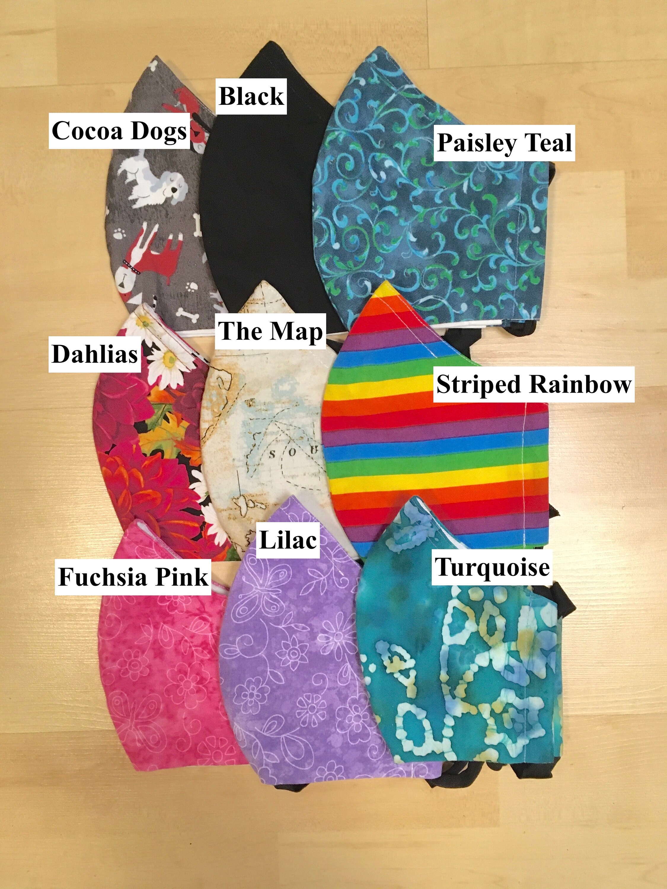 Over the Head Face Masks in Medium, Large & Exlarge . 2 Layers of ...