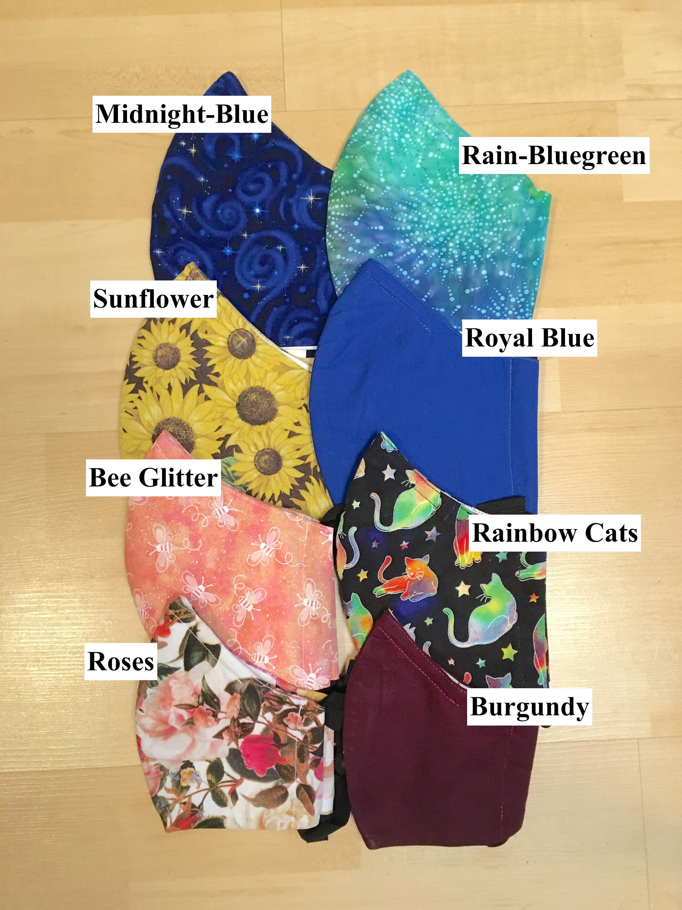 Over the Head Face Masks in Medium, Large & Exlarge . 2 Layers of ...