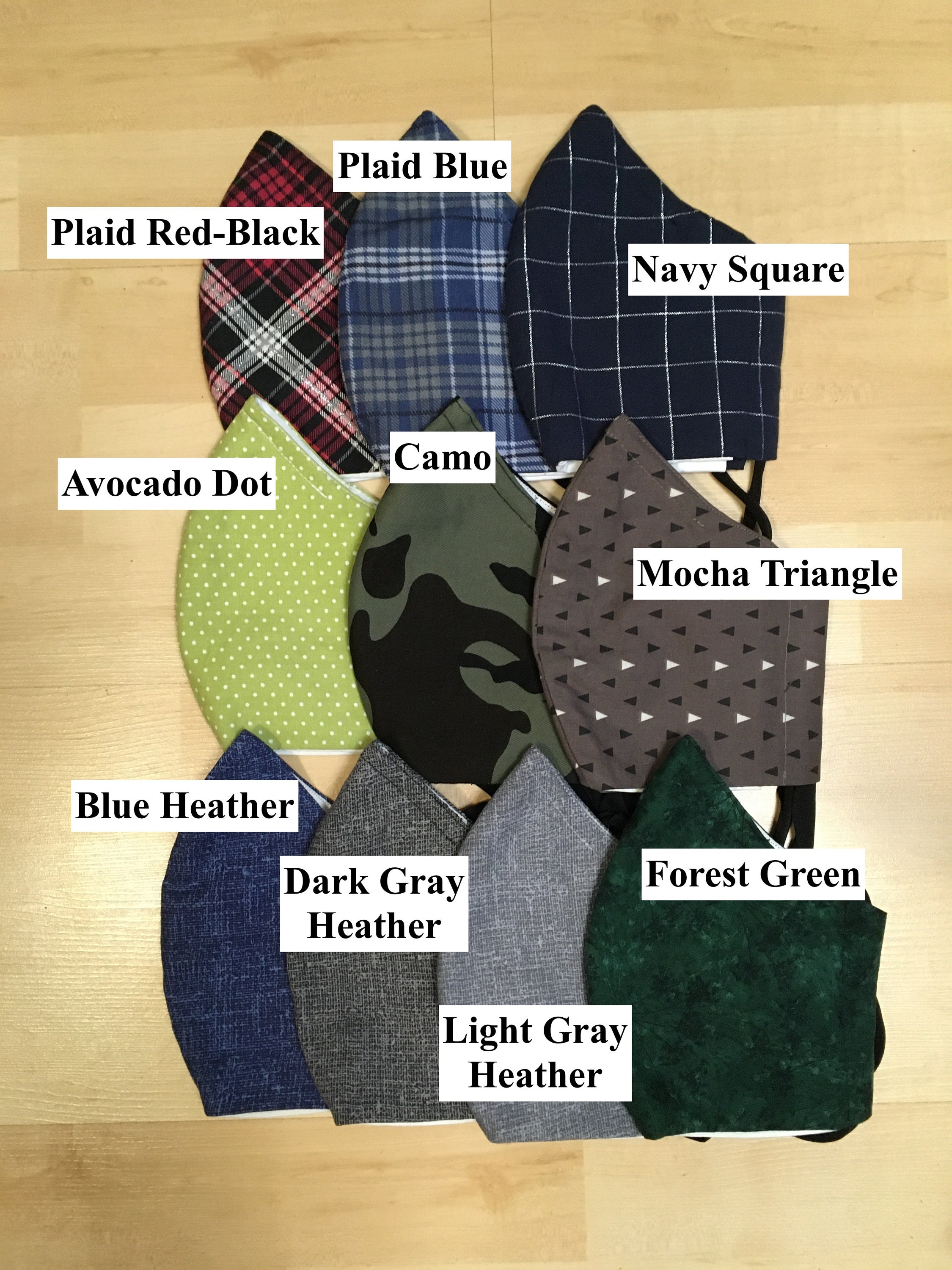 Over the Head Face Masks in Medium, Large & Exlarge . 2 Layers of ...