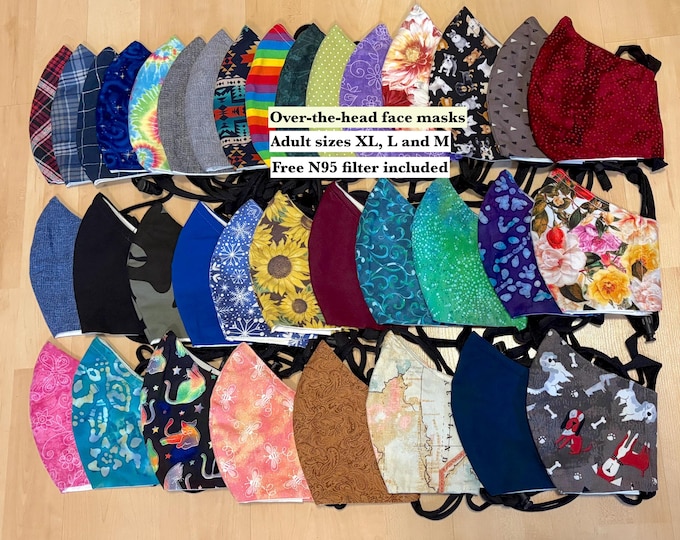 Extra Large Face Mask for Men / XL and XXL Masks / 100% Cotton ...
