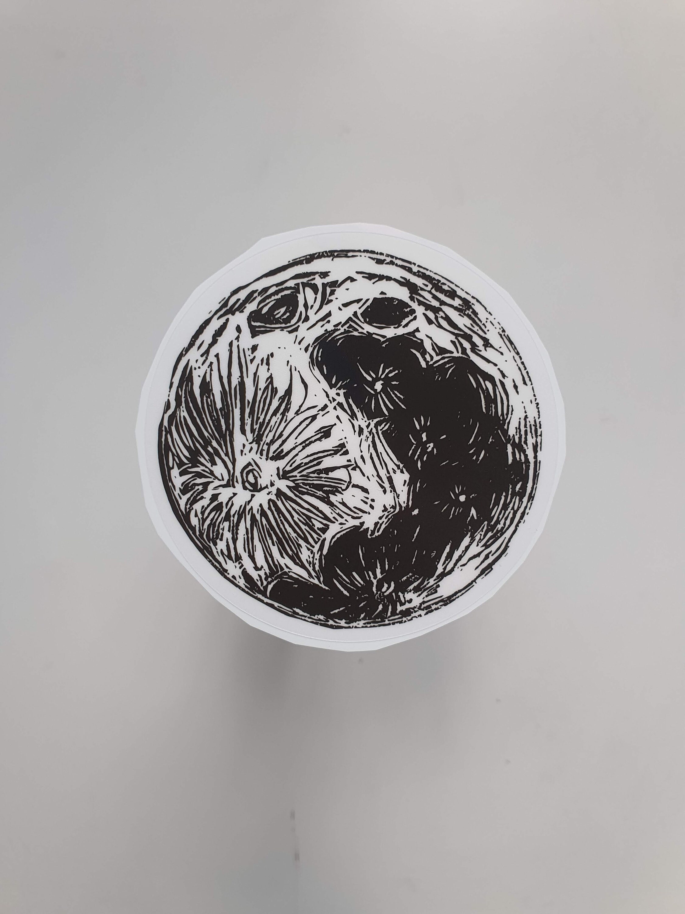 Moon Vinyl Sticker,full Moon Lunar Sticker, Waterproof Clear Moon Hydro ...