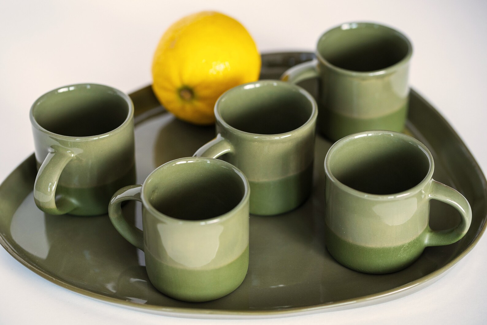 Ceramic Espresso Cups Set GREEN Olivecoffee Lover Gifttiny - Etsy
