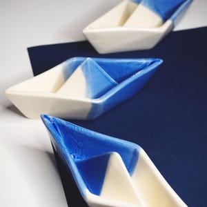 Porcelain Paper Boat Statue,ceramic Origami Boat Statue,ceramic Boat ...