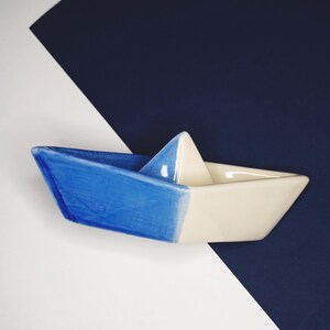 Porcelain Paper Boat Statue,ceramic Origami Boat Statue,ceramic Boat ...